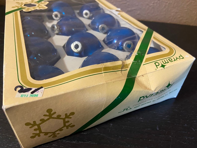 Set of 12 Vintage 1980s Medium-blue Glass Ornaments Made by - Etsy