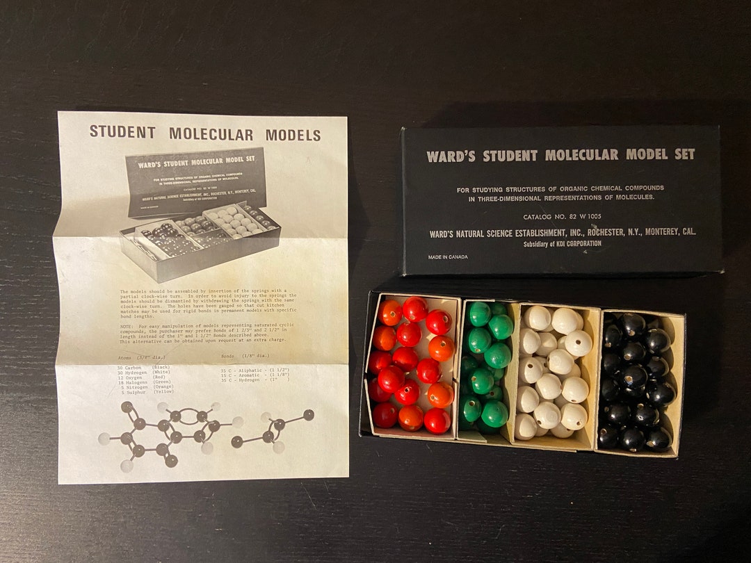 Vintage Set of Ward's Student Molecular Model Set -- Incomplete but ...