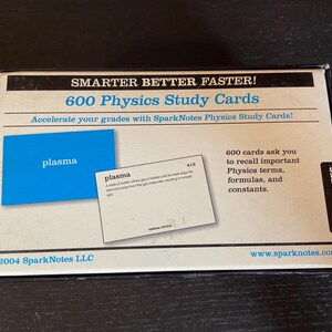 Circa 2004 Spark Notes Physics Flash Cards -- 600 Cards to Help You ...