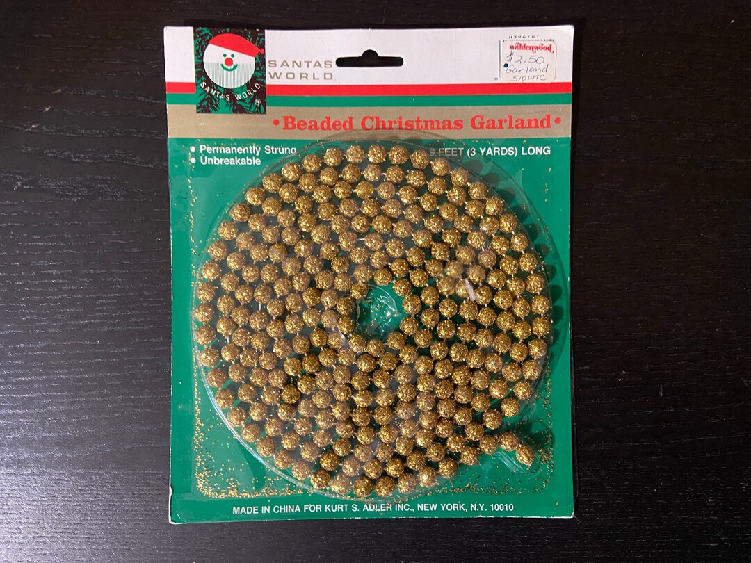 Three Packages of Vintage 1980s Gold Beaded Christmas Garland Kurt ...