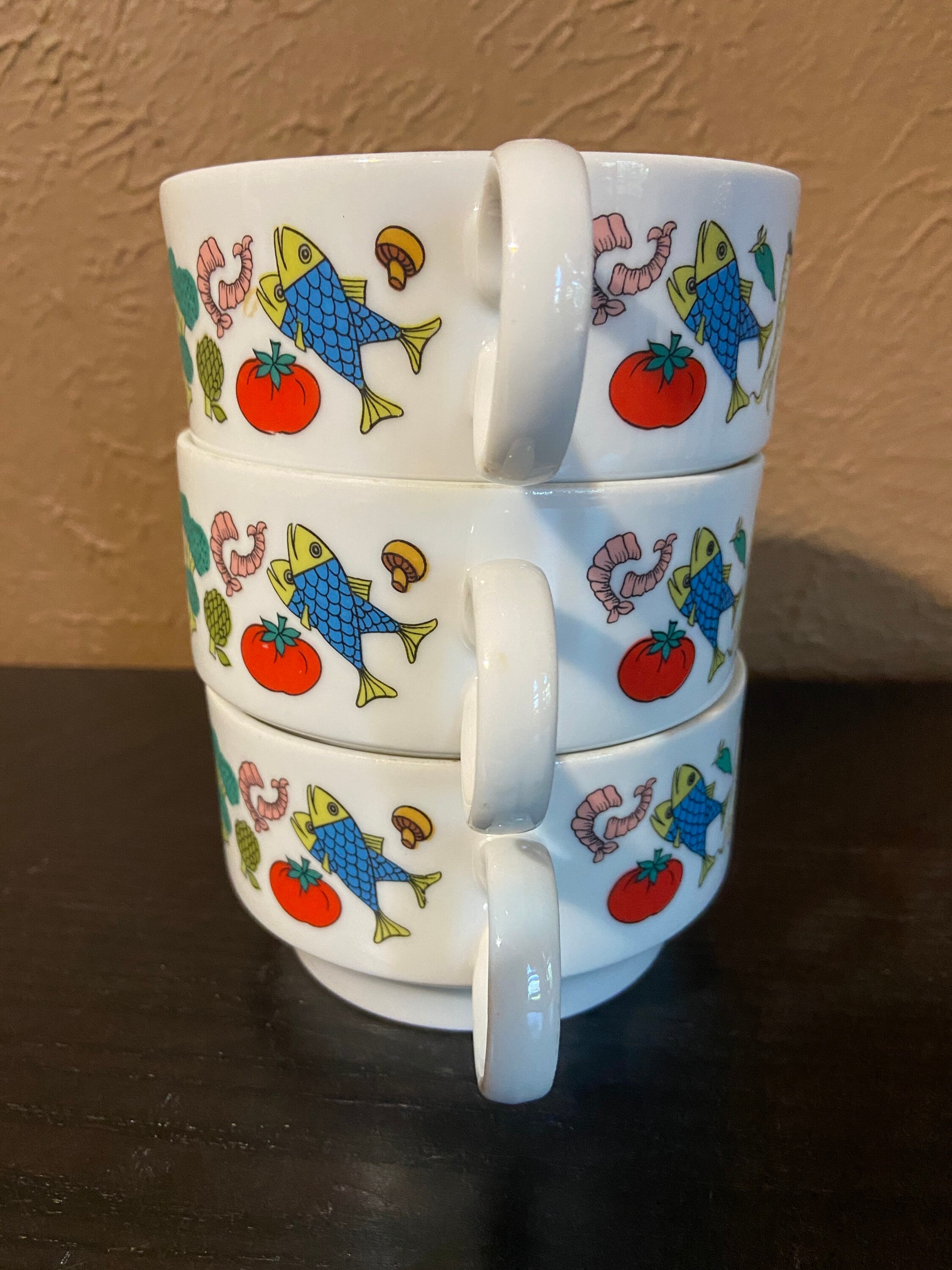 Set of 3 Vintage Stoneware Stackable Chowder Bowls - Etsy