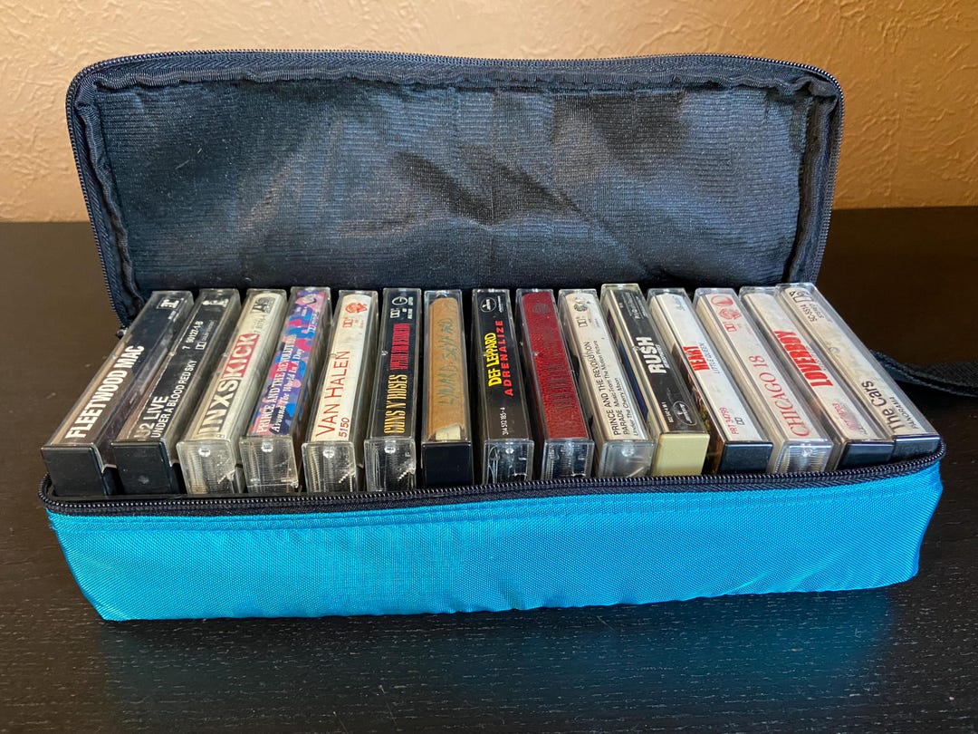 Vintage Starite Cassette Carrying Case Turquoise Blue Nylon Soft Side ...