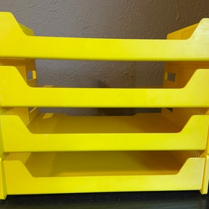 Set of 4 Vintage 1960s Yellow Stackable Paper Trays Eldon Office ...