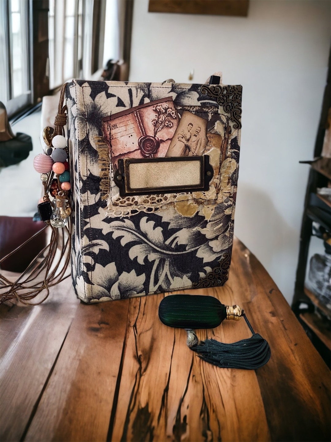 JUNK JOURNAL Handmade Vintage Story Writing Hard Cover Wrapped in ...