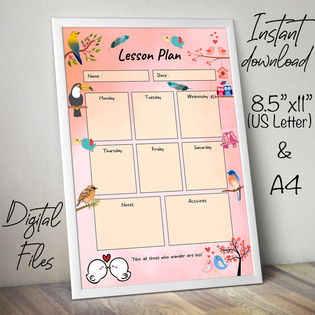 Daily Lesson Plan Template PDF Kids Daily Routine Schedule - Etsy
