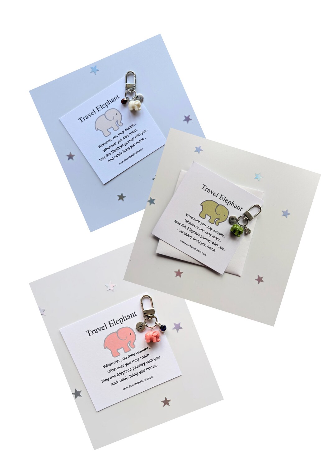 Travel Elephant Keychain, Elephant Keyring, Good Luck Charm ...