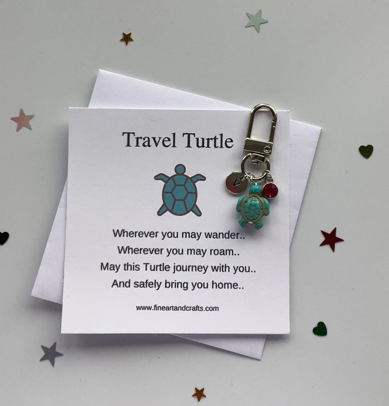 Travel Turtle, Turtle Keychain, Turtle Keyring, Personalised Gift ...