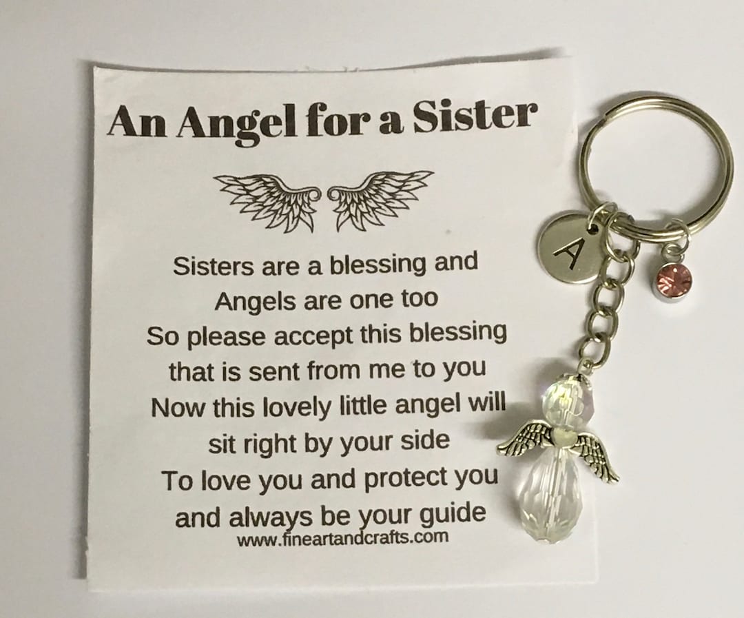 Sister Gift, Guardian Angel Gift, Angel Gift, Bag Charm, Key Ring, Key ...