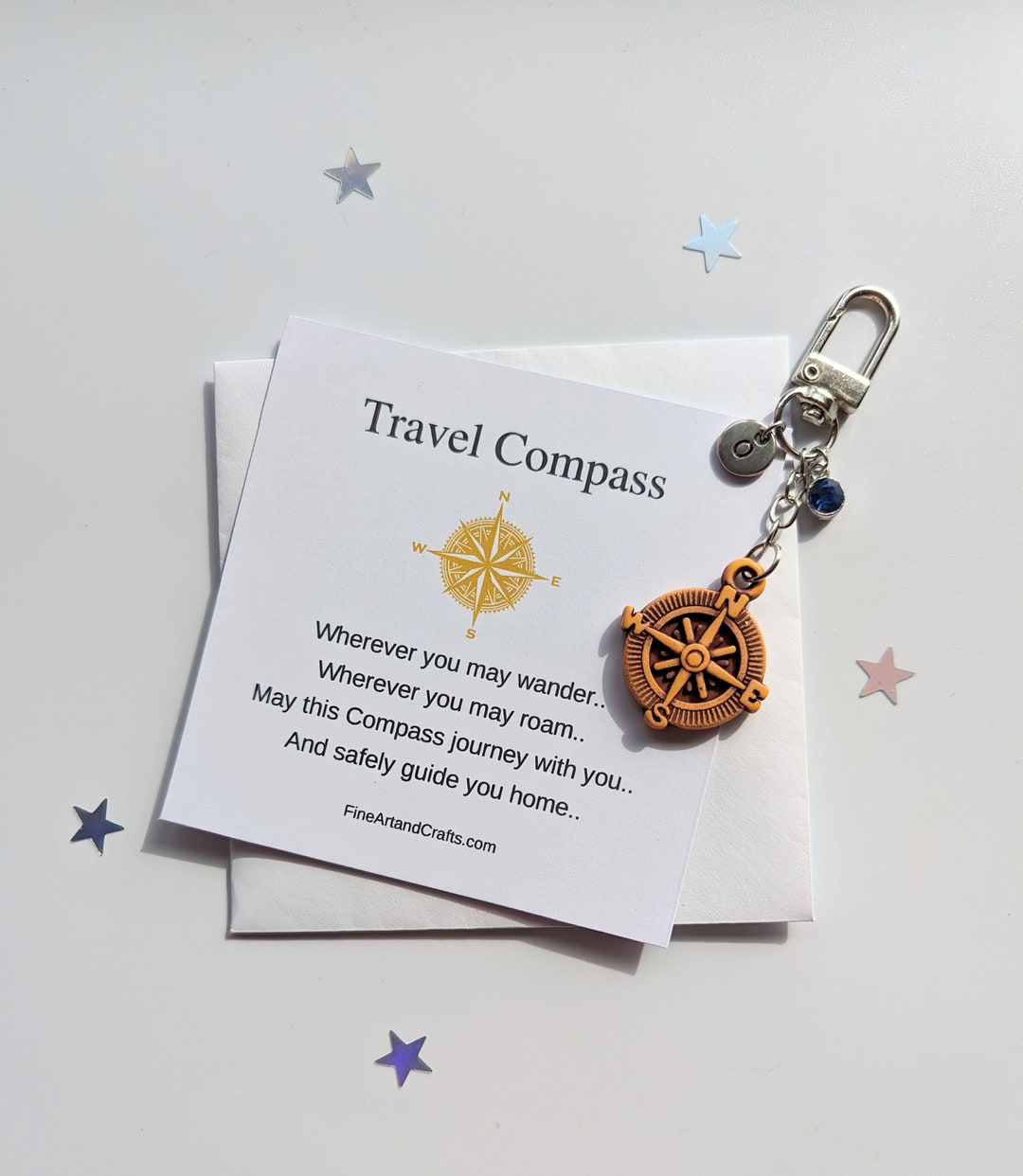 Travel Compass Keychain, Birthday Gift Idea for a Friend, Compass ...