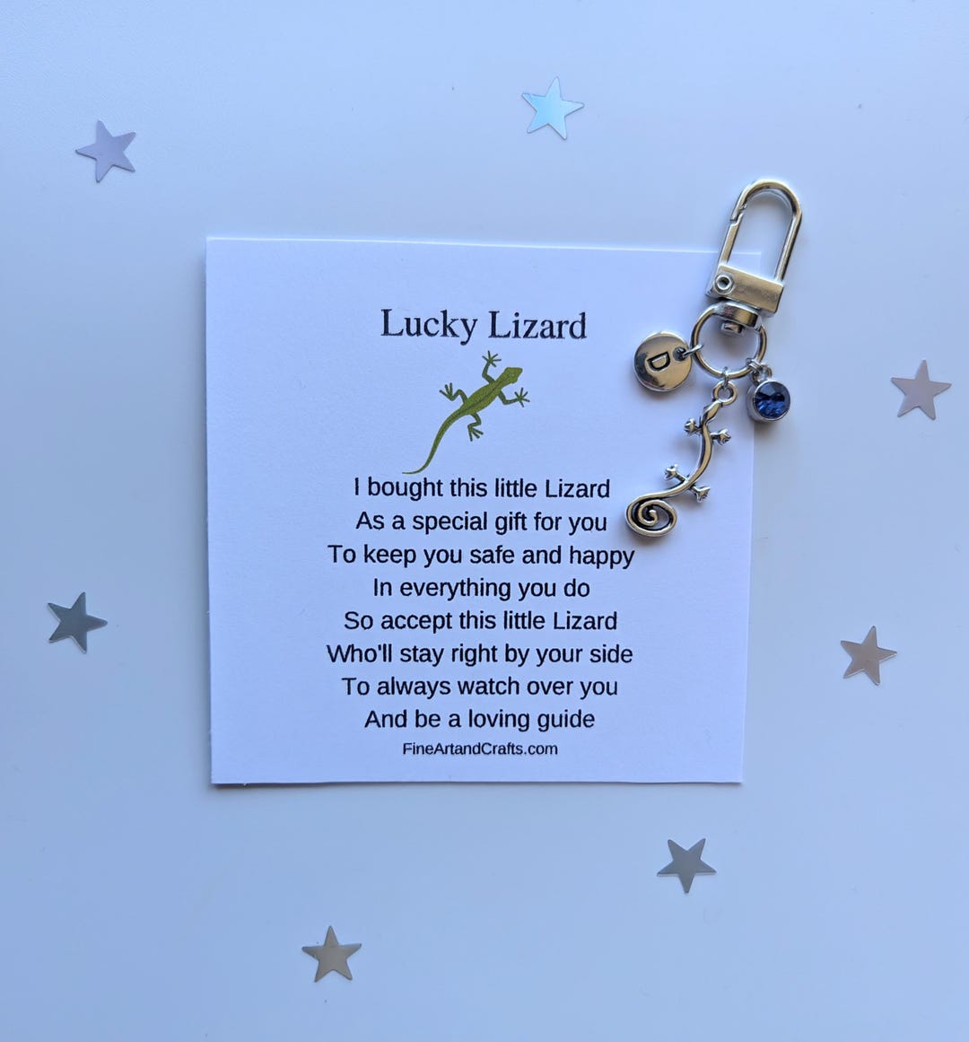 Lucky Lizard Keychain, Birthday Gift Idea, Lizard Keyring, Good Luck ...