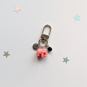 Pink Travel Elephant Keychain, Elephant Keyring, Good Luck Charm ...