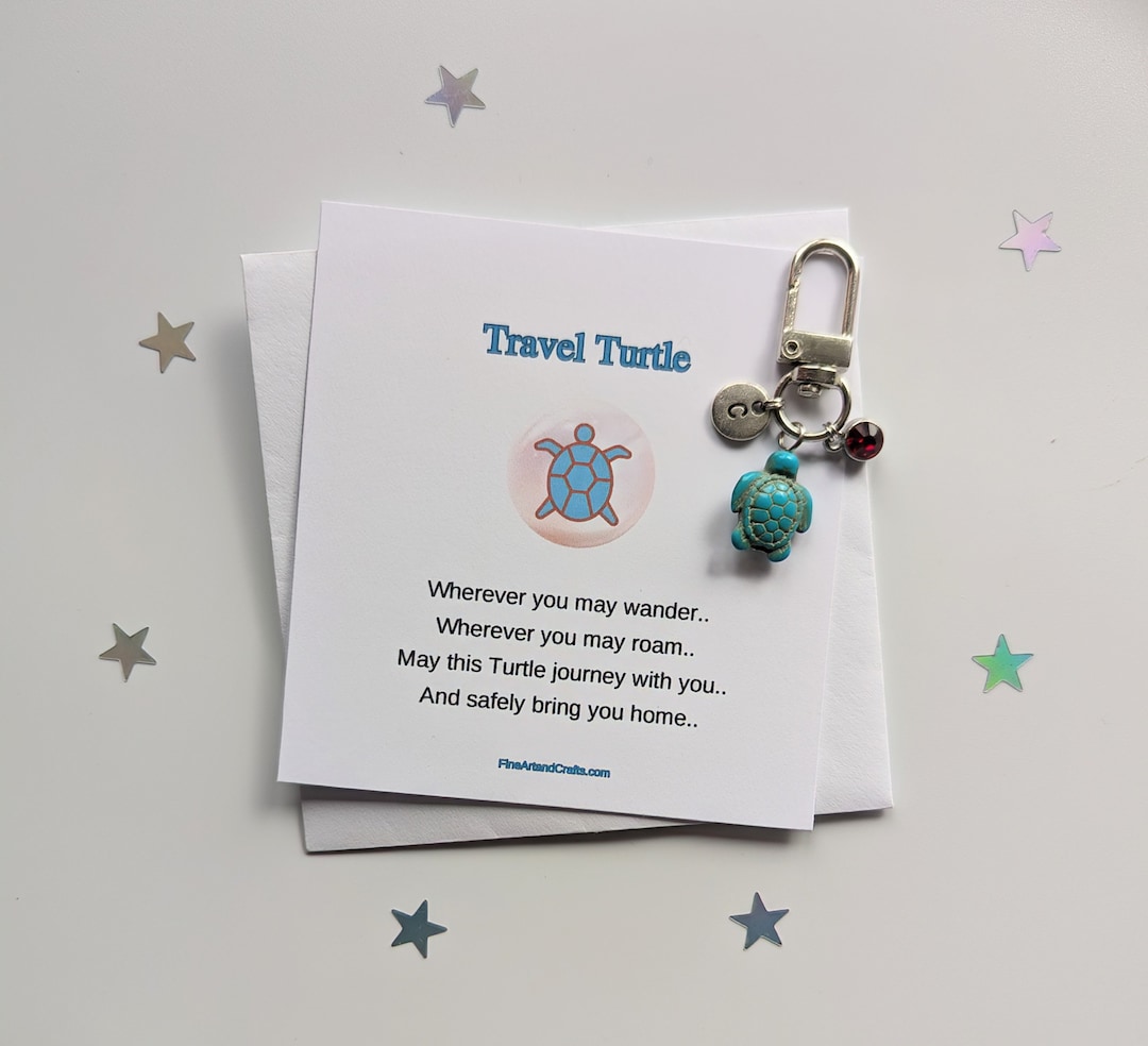 Travel Turtle, Turtle Keychain, Good Luck Charm Turtle Keyring ...