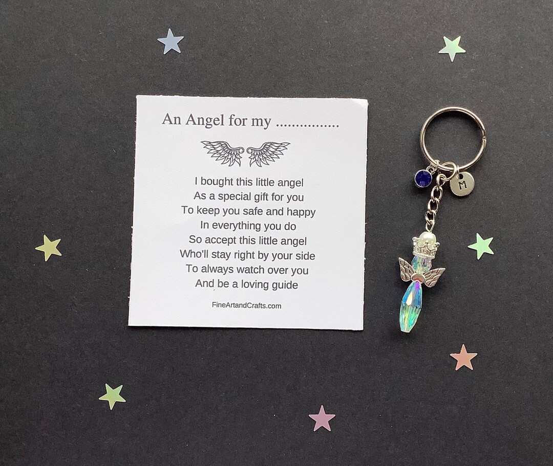 Customised Guardian Angel Gift, Angel Keyring, Key Chain, Angel Bag ...