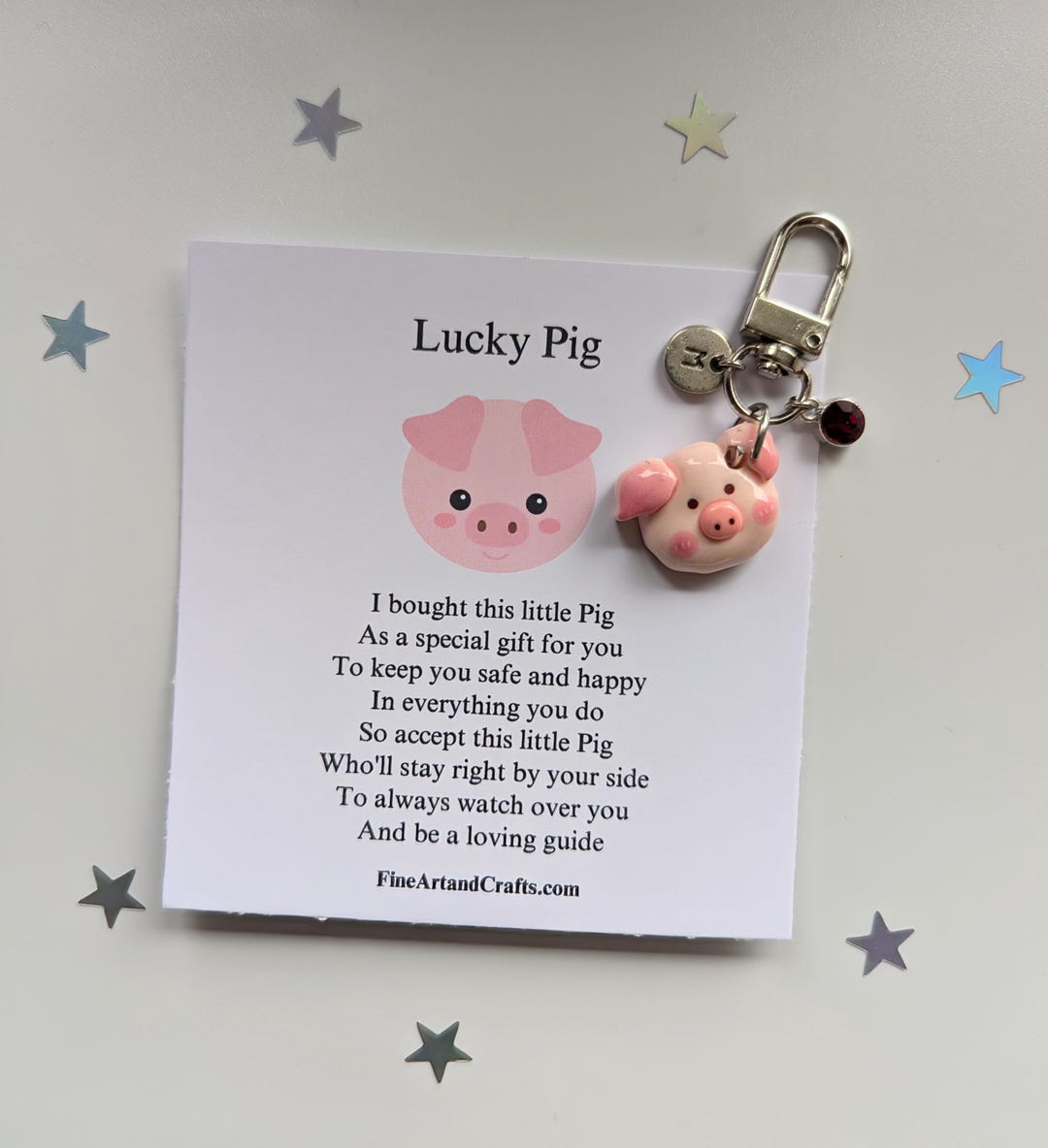 Lucky Pig, Good Luck Gift, Resin Pig Keychain, Travel Gift ...