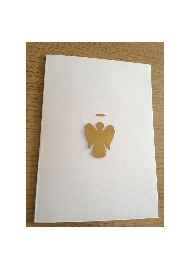 Angel Greeting Card, Gold Angel Card, Blank Greeting Card, Card With an ...