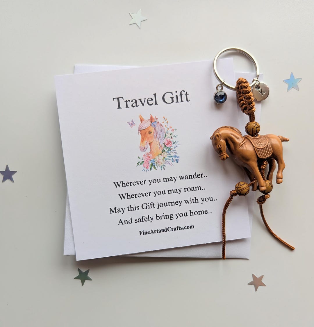 Luxury Horse Keychain, Large Macrame Horse Keyring, Travel Horse, Horse ...