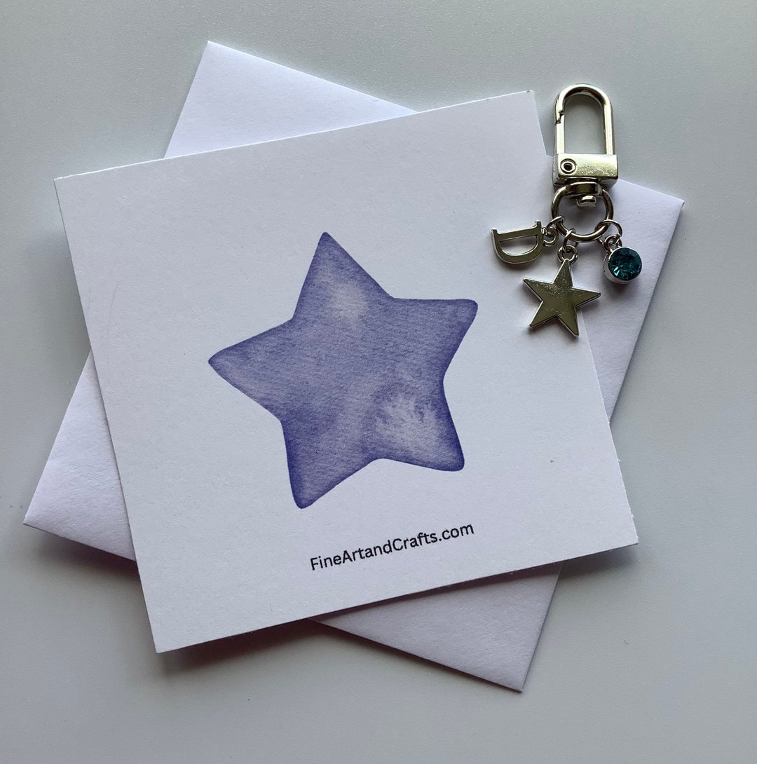 Star Keychain, Star Keyring, Personalised Gift, Purple Theme, Star ...