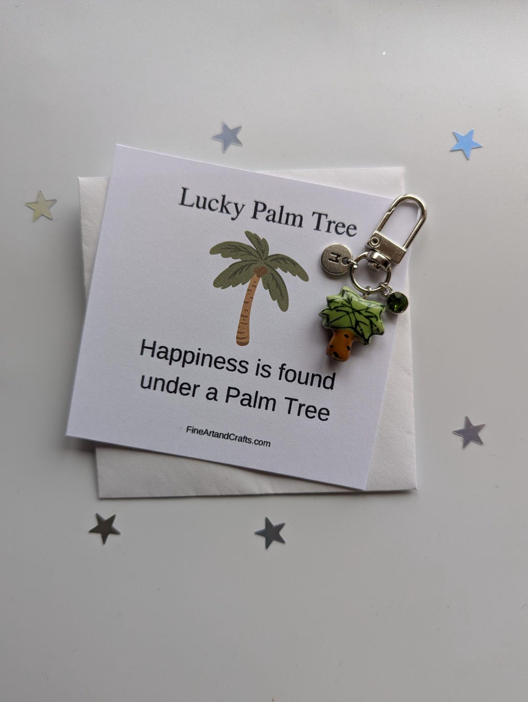 Lucky Palm Tree Keychain, Birthday Gift Idea, Tree Keyring, Palm Tree ...