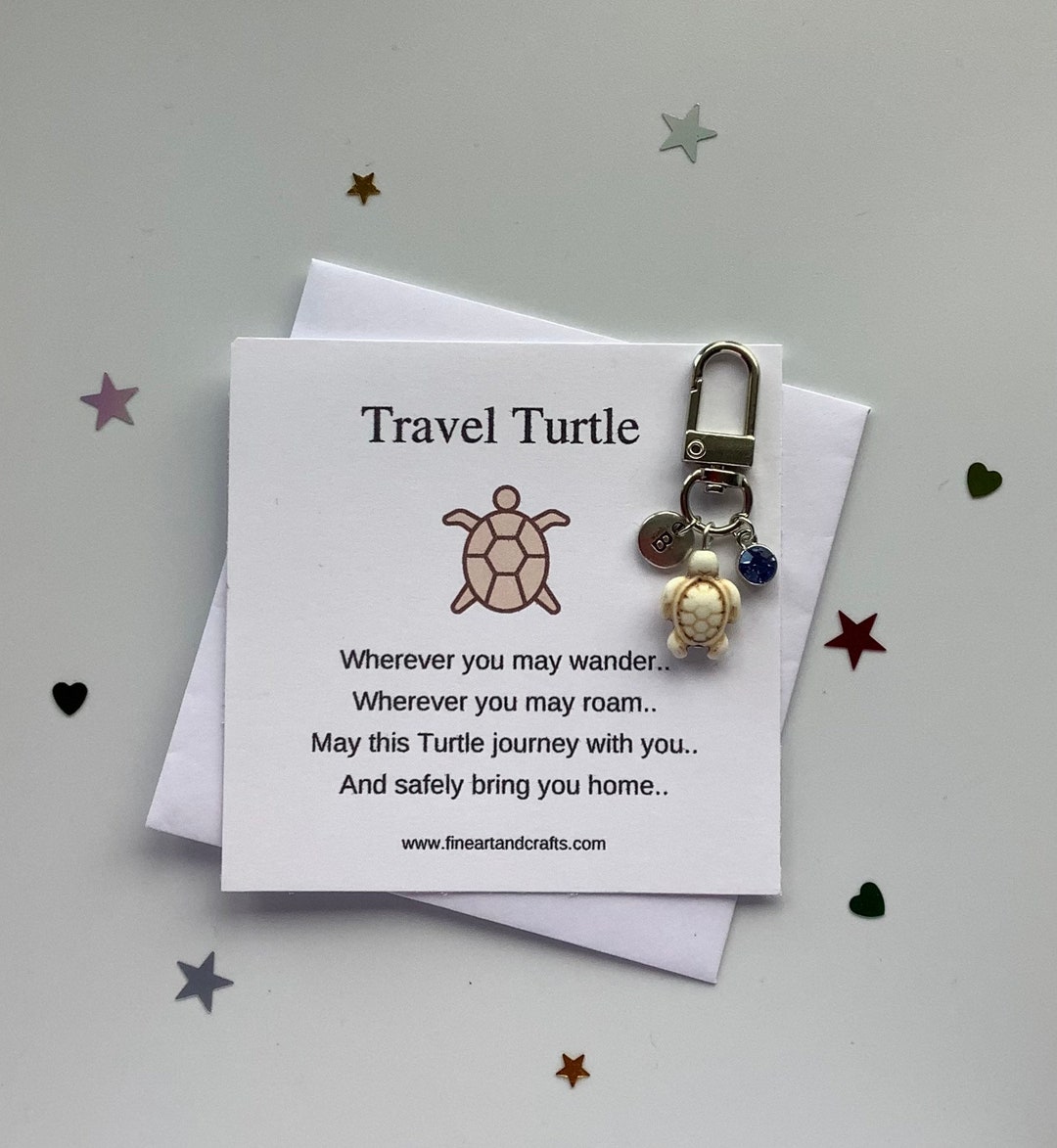 Travel Turtle, Turtle Keychain, Turtle Keyring, Personalised Gift ...