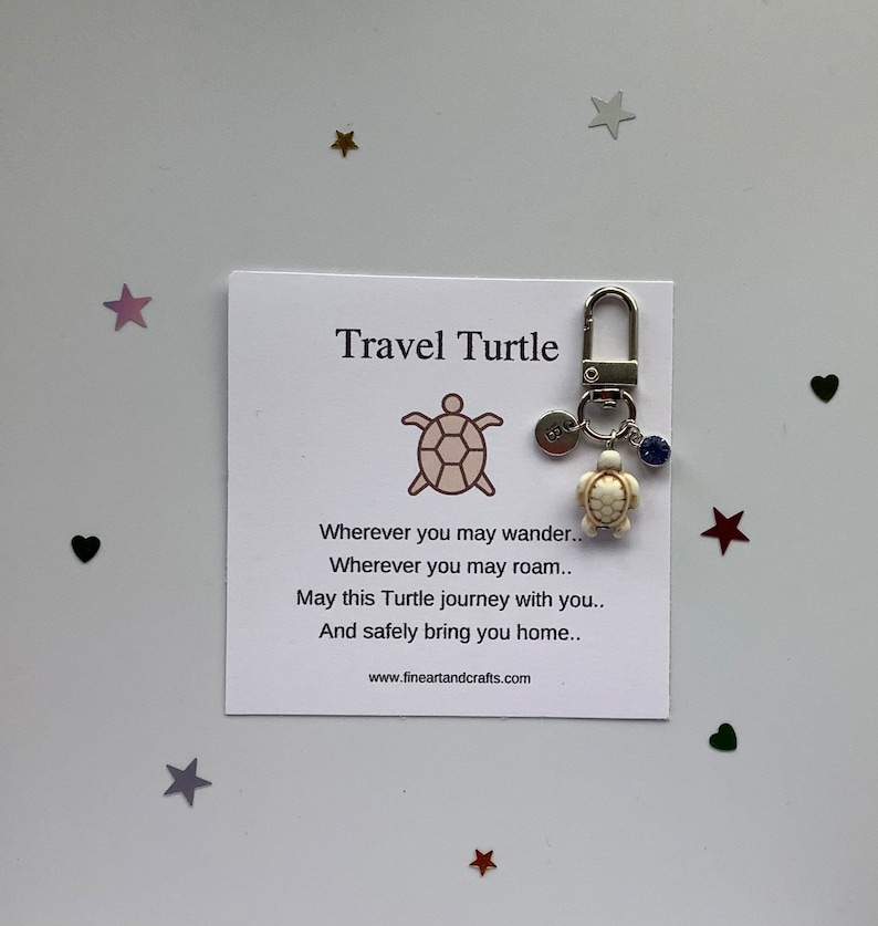 Travel Turtle, Turtle Keychain, Turtle Keyring, Personalised Gift ...