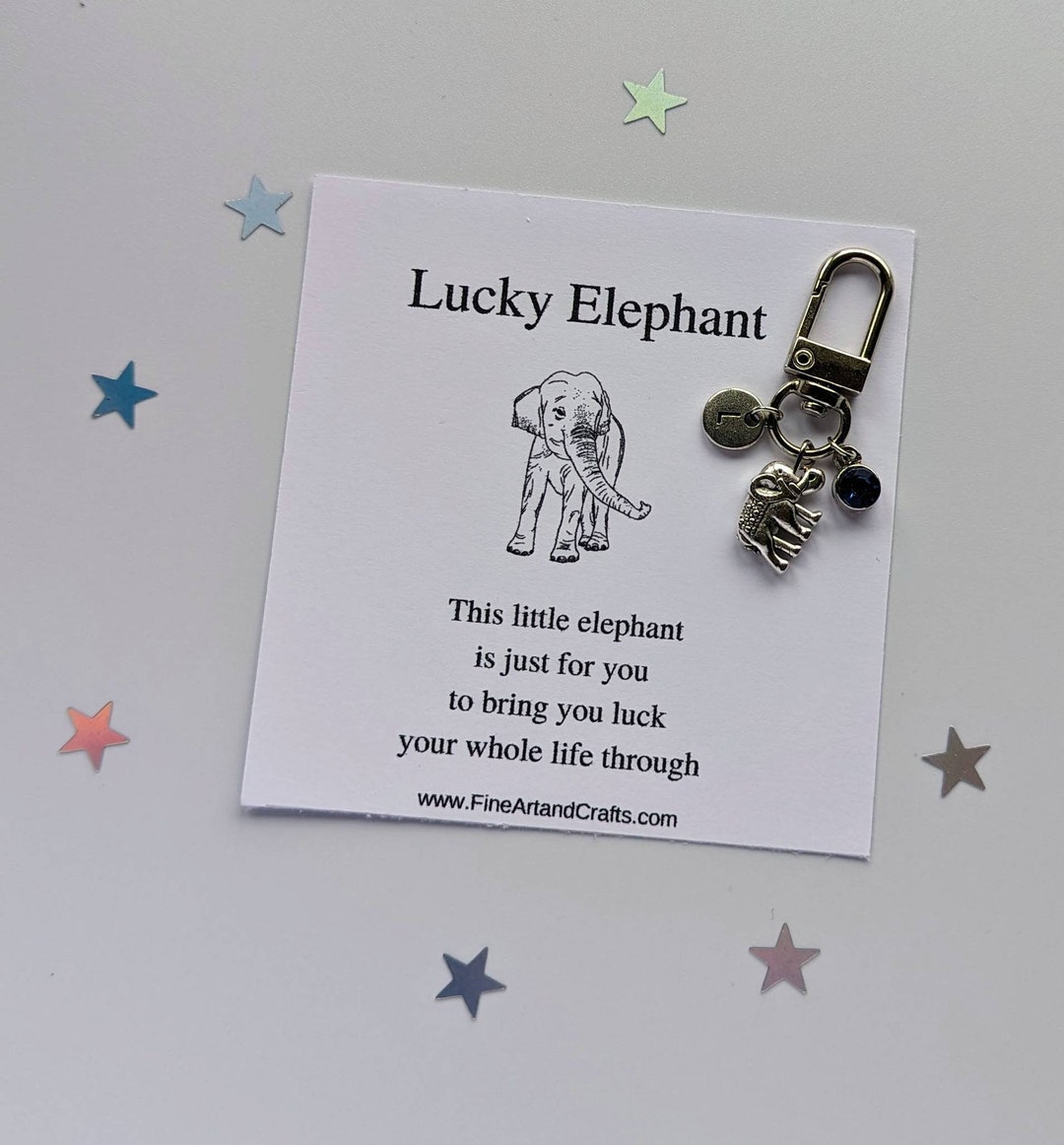 Elephant Keychain, Elephant Keyring, Personalised Gift, Special Friend ...