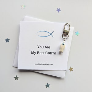 Porcelain Fish Keychain, You Are My Best Catch, Fish Keyring, Fish Bag ...