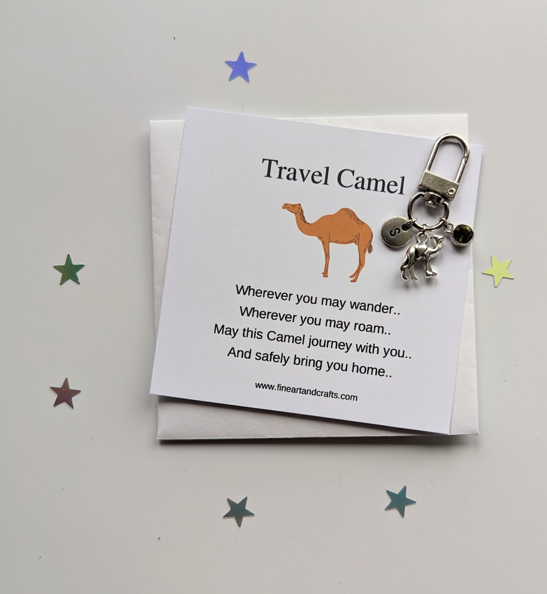 Travel Camel Keychain, Birthday Gift Idea for a Friend, Camel Keyring ...