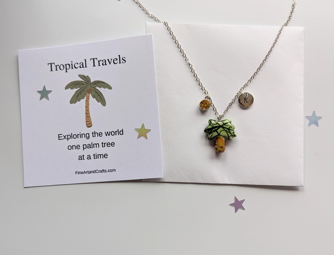 Tropical Palm Tree Necklace, Birthday Gift Idea, Tree Necklace, Palm ...