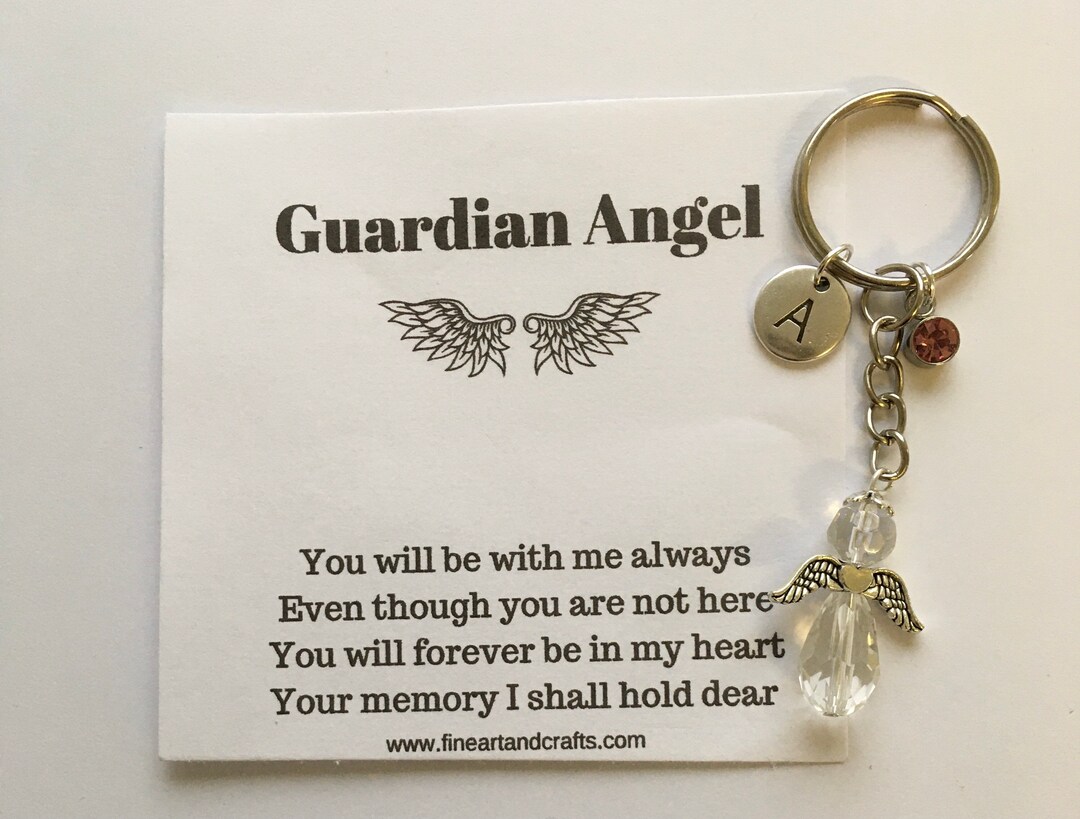 Remembrance Gift, Angel Gift, Guardian Angel Key Ring, Key Chain, Angel ...