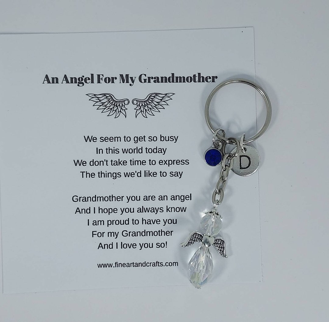 Grandmother Gift, Guardian Angel Gift, Protection Angel, Bag Charm, Key ...