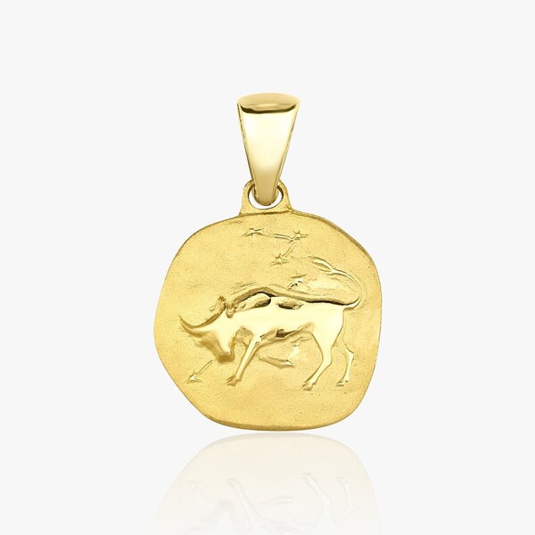 Taurus Gold Pendant - Etsy