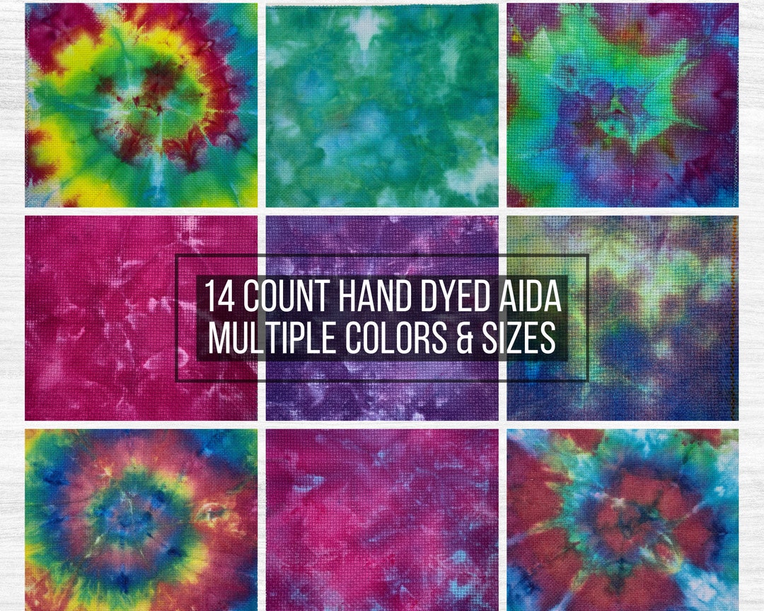 Hand Dyed Aida Fabric 14 Ct - Tie Dye Cross Stitch Fabric | Cross ...