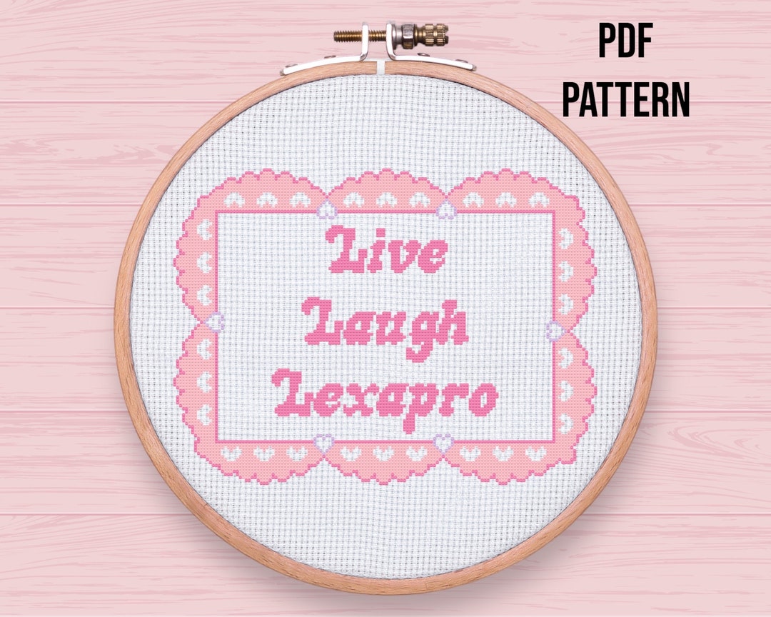 Live Laugh Lexapro Cross Stitch Pattern | Retro Cross Stitch | PDF ...