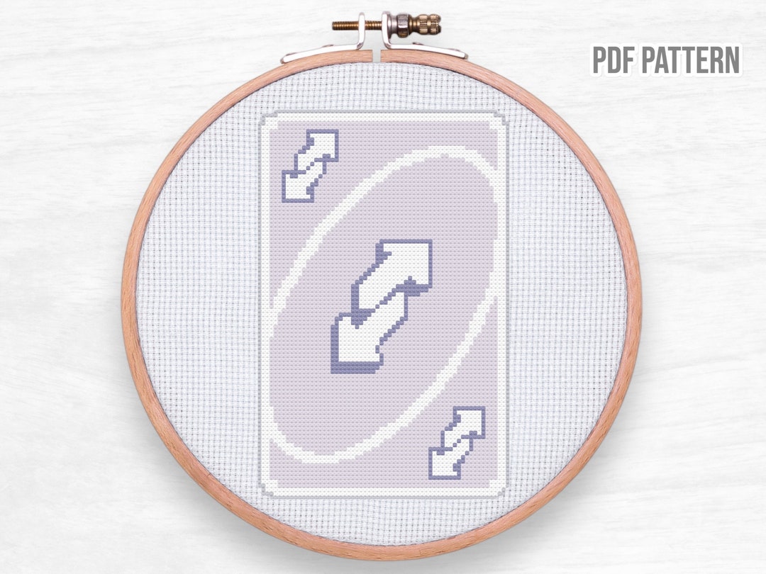 Pastel Uno Reverse Card- Girly Cross Stitch | Small Cross Stitch | Mini ...