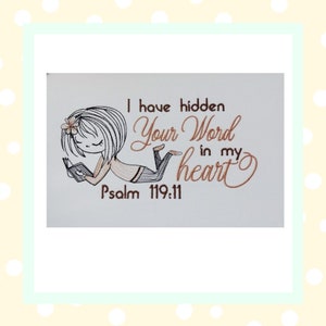 I Have Hidden Your Word in My Heart Machine Embroidery Design, Psalm ...
