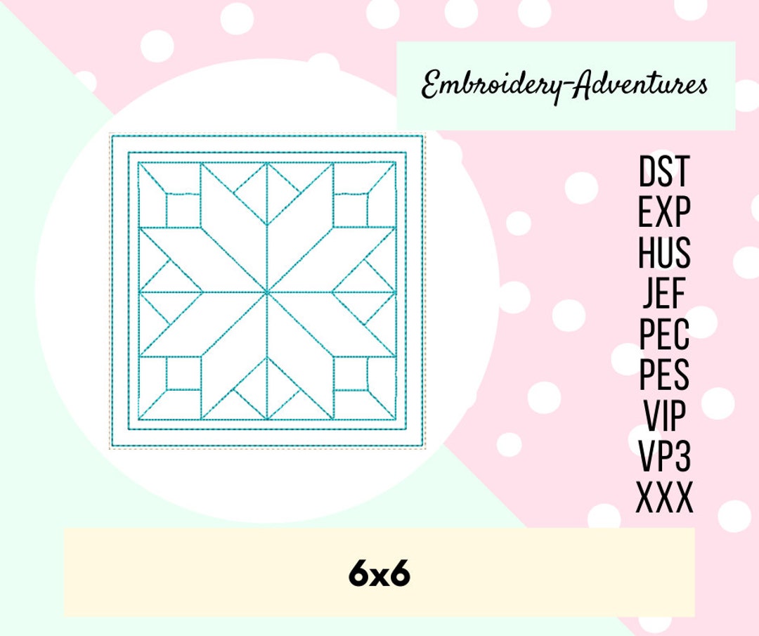 Hunter's Star Trapunto Quilt Block, in the Hoop Machine Embroidery ...