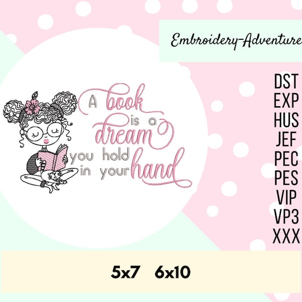 Reading Pillows Embroidery Designs - Etsy