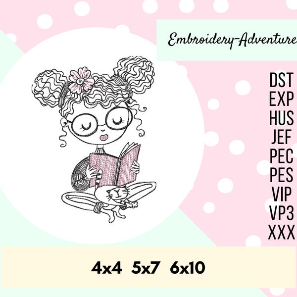 Reading Embroidery Design - Etsy