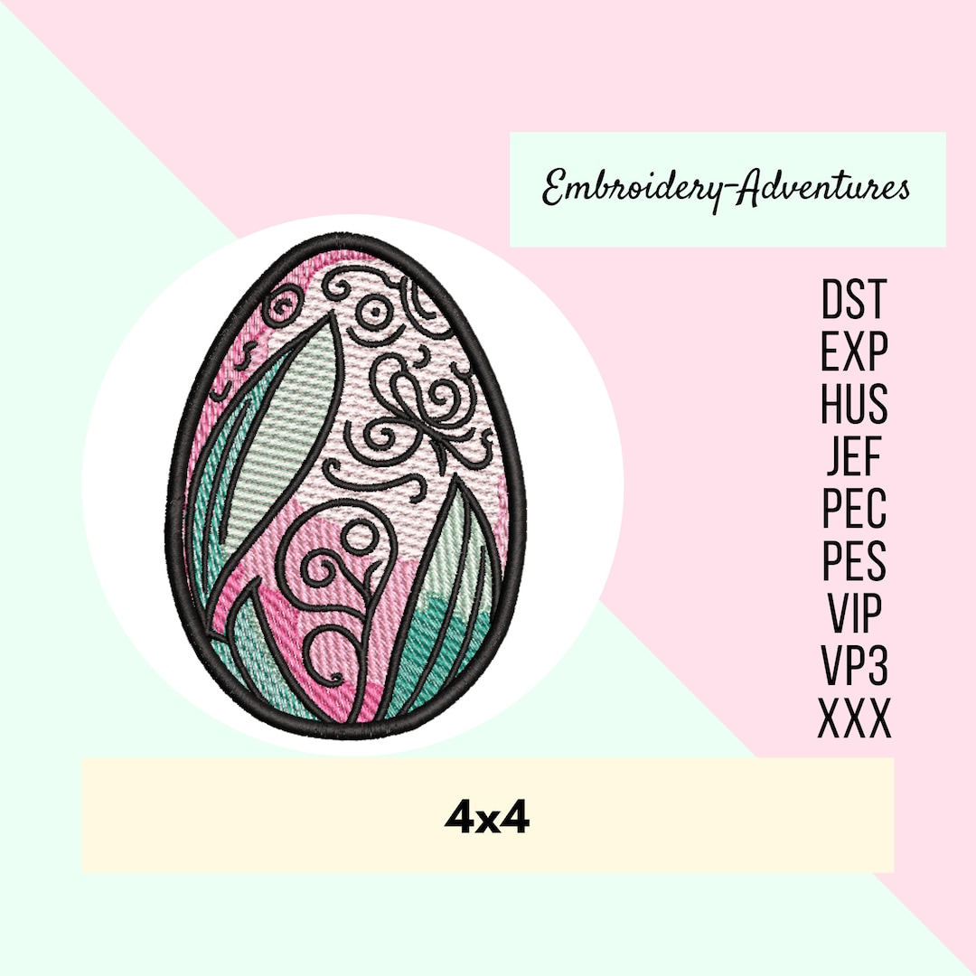 Easter Egg Machine Embroidery Design - Etsy