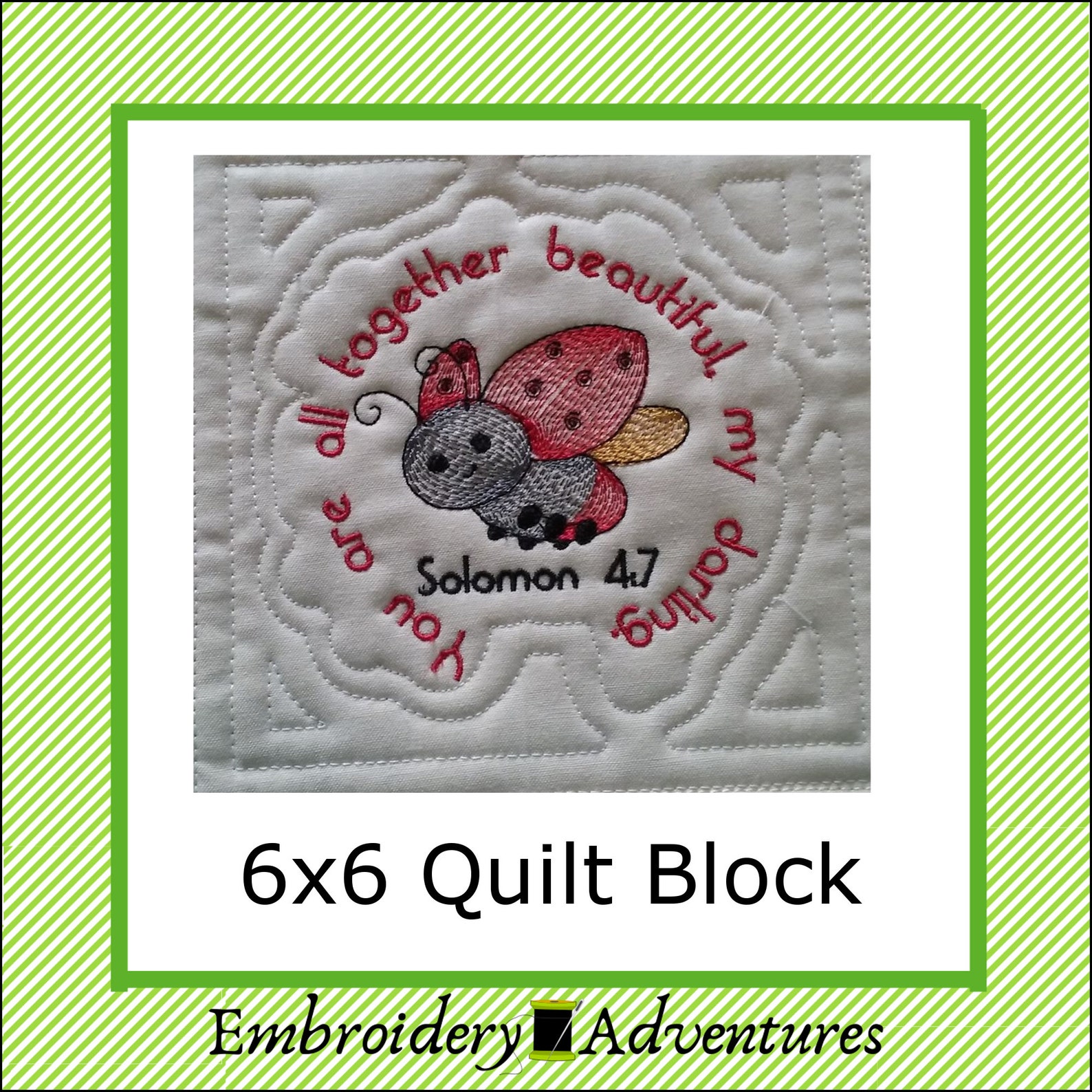 In the Hoop Quilt Block Scripture Machine Embroidery Design | Etsy