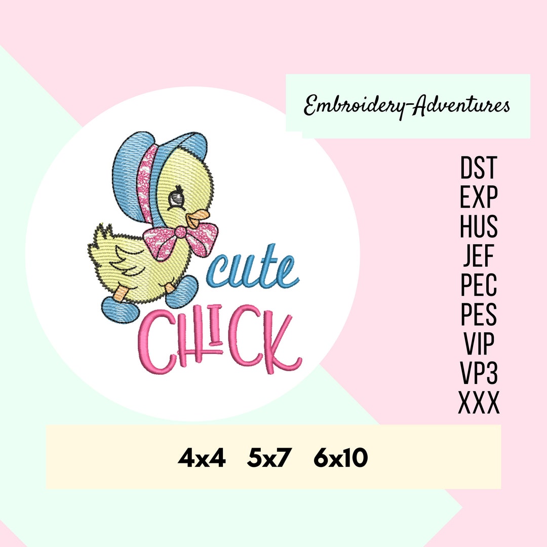 Cute Chick, Spring Machine Embroidery Design - Etsy