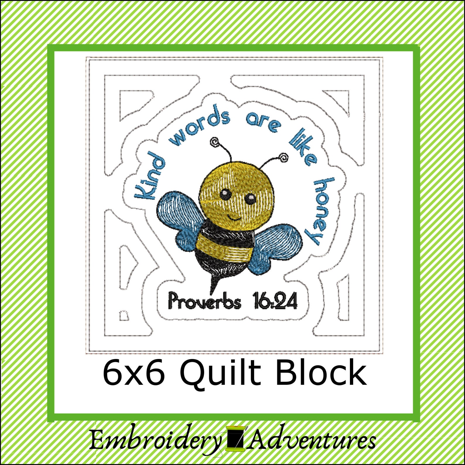 In the Hoop Quilt Block Scripture Machine Embroidery Design - Etsy