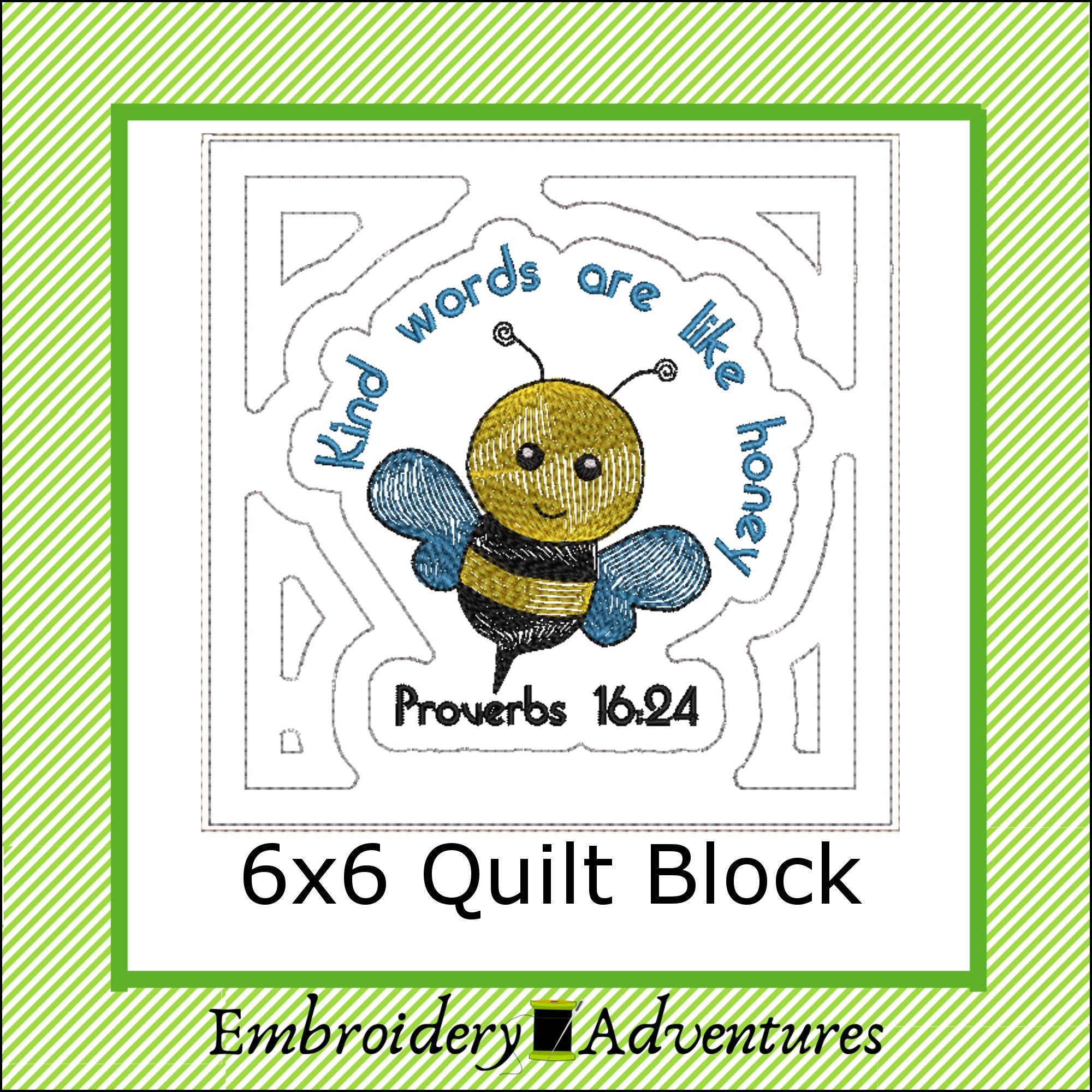 In the Hoop Quilt Block Scripture Machine Embroidery Design - Etsy