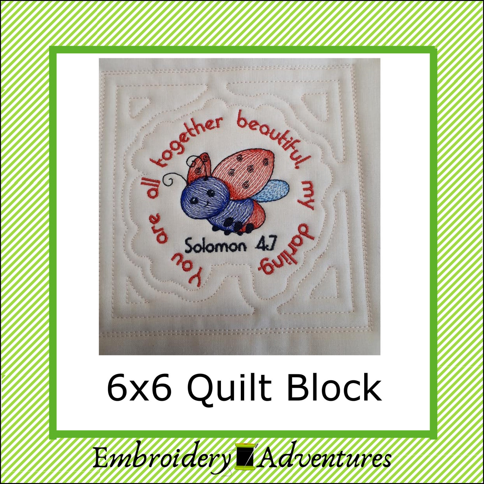 In the Hoop Quilt Block Scripture Machine Embroidery Design - Etsy