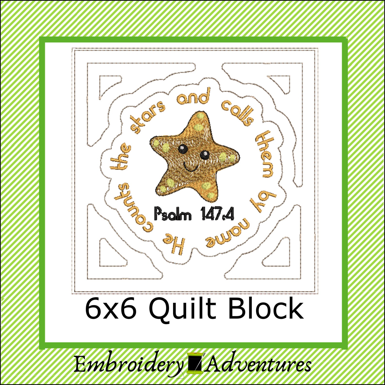 In the Hoop Quilt Block Scripture Machine Embroidery Design | Etsy