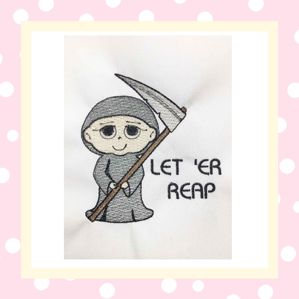 Let 'er Reap Grim Reaper Toilet Paper Embroidery Design - Etsy