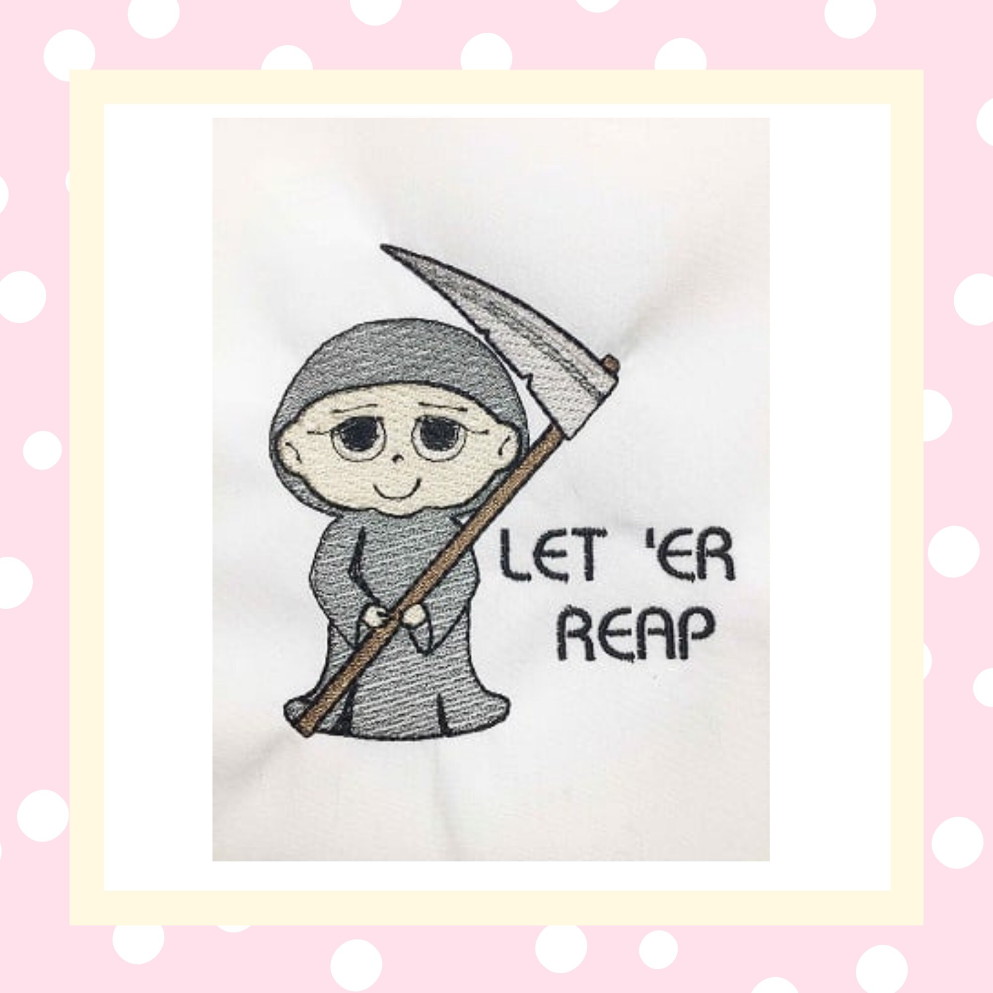 Let 'er Reap Grim Reaper Toilet Paper Embroidery Design | Etsy