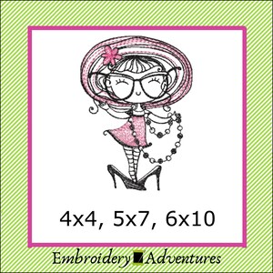 Little Girl Playing Dress up Machine Embroidery Design Girl Bedroom ...