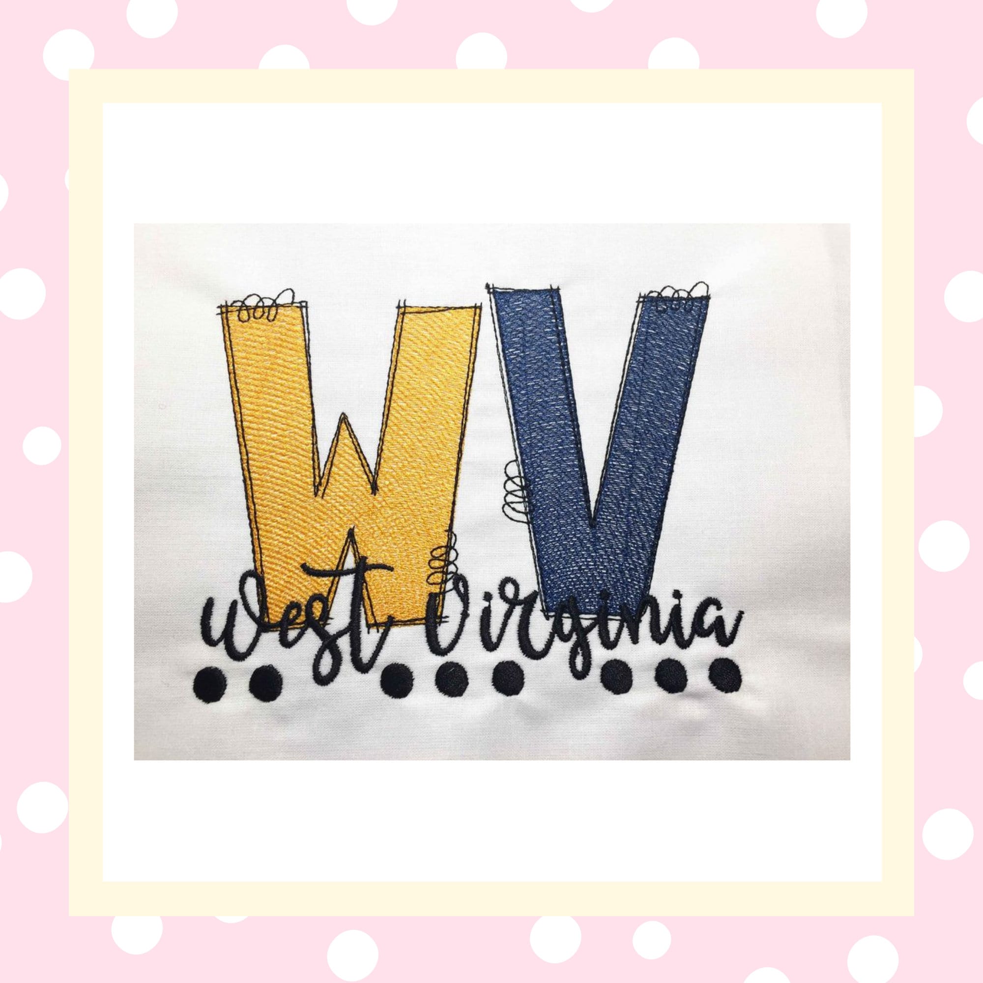 West Virginia Sketch Machine Embroidery Design Multiple Sizes - Etsy