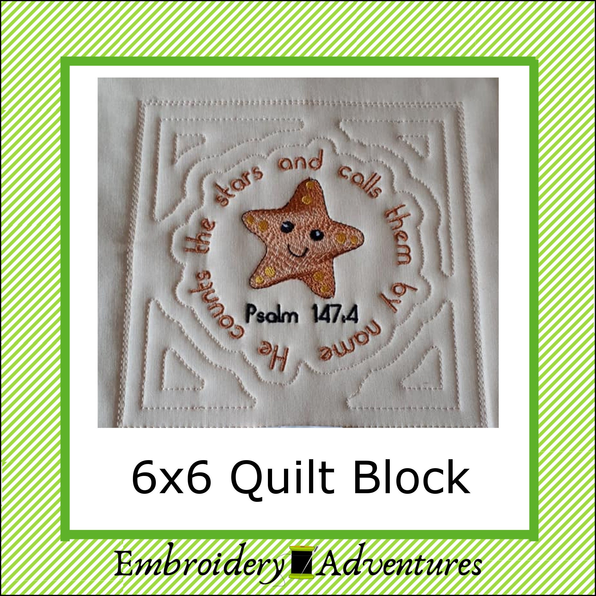 In the Hoop Quilt Block Scripture Machine Embroidery Design | Etsy